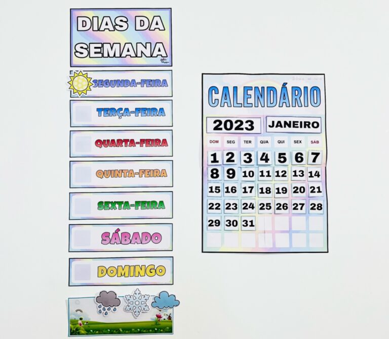 Calendário Interativo e Dias da Semana - Bolacha Pedagógica