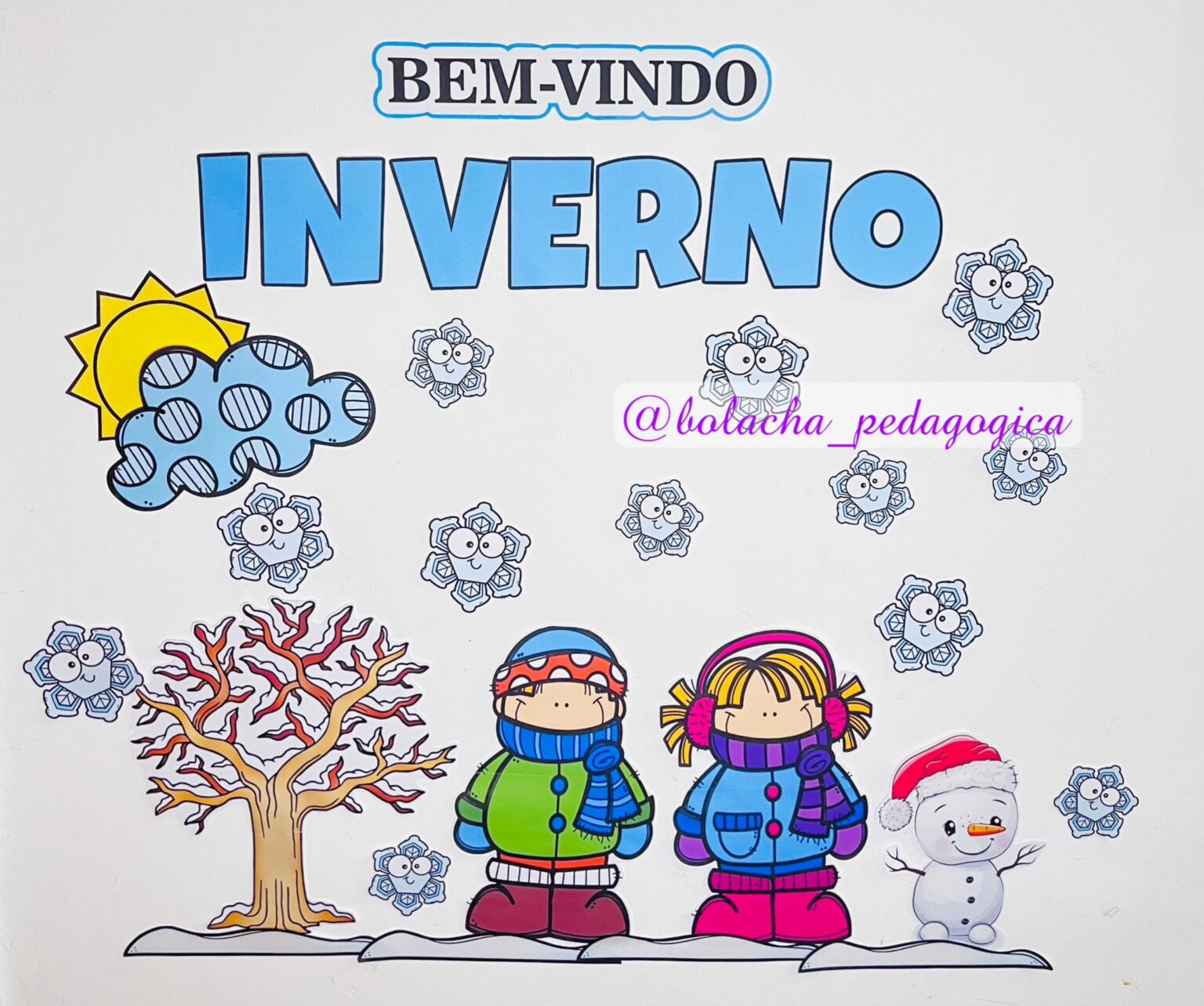 Painel Bem-vindo Inverno - Bolacha Pedagógica